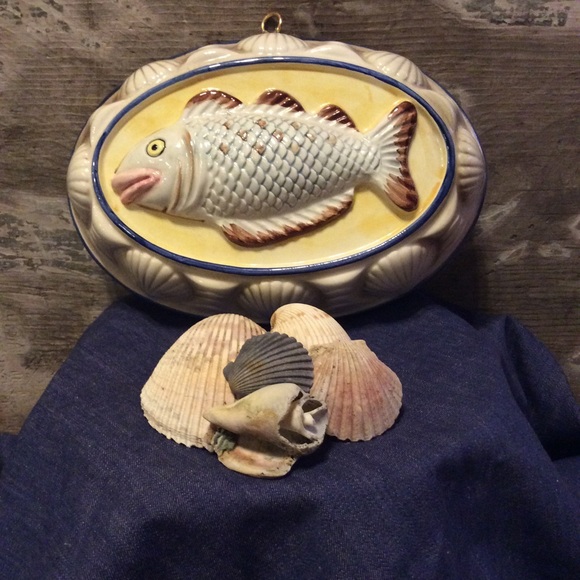 Vintage | Accents | Vintage Beachy Mid Century Ceramic Fish Mold Japan ...